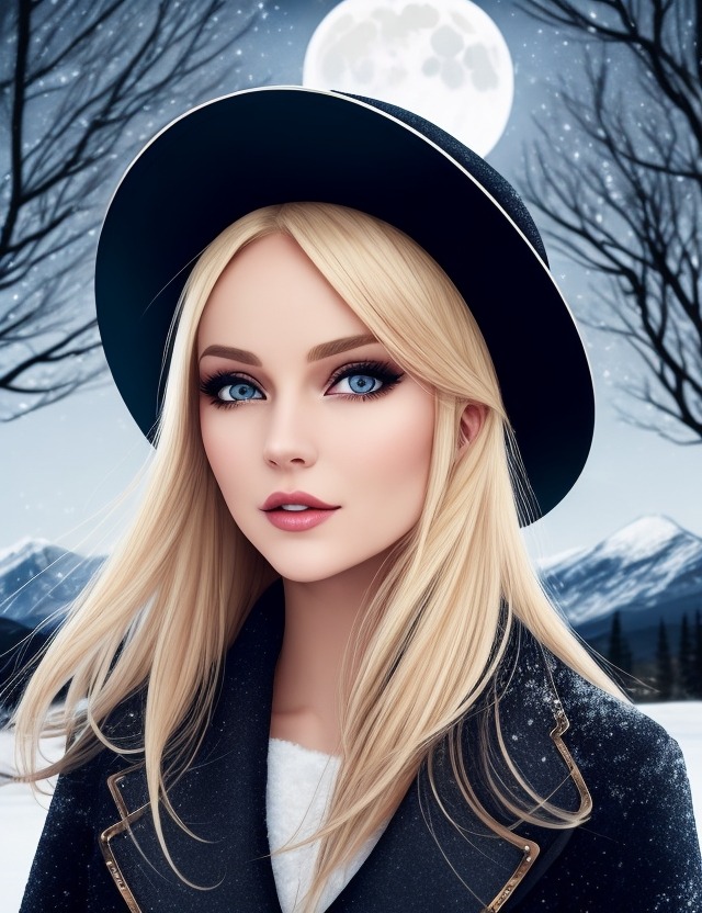 High Contrast Portrait Of A Swedish Blonde Hair Lady With An Ex